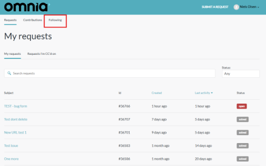 Support platform - how to use – Omnia